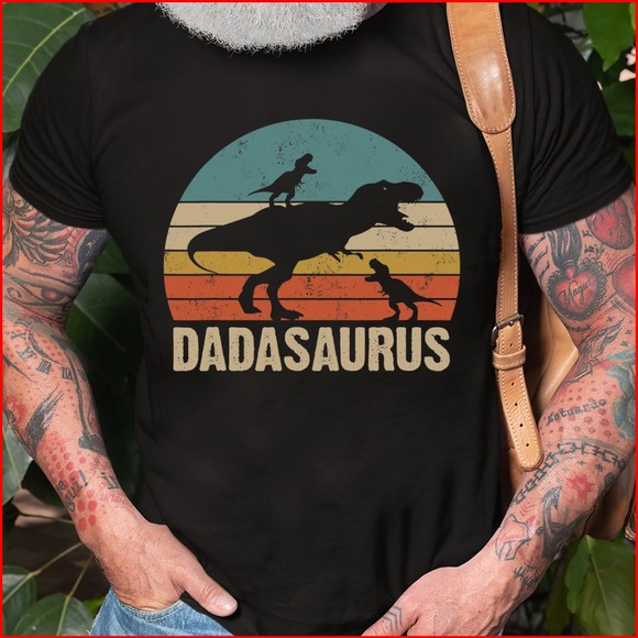 Shirts | Dadasaurus Dinosaur Dadasaurus Saurus 2 Two Kids Fathers ...